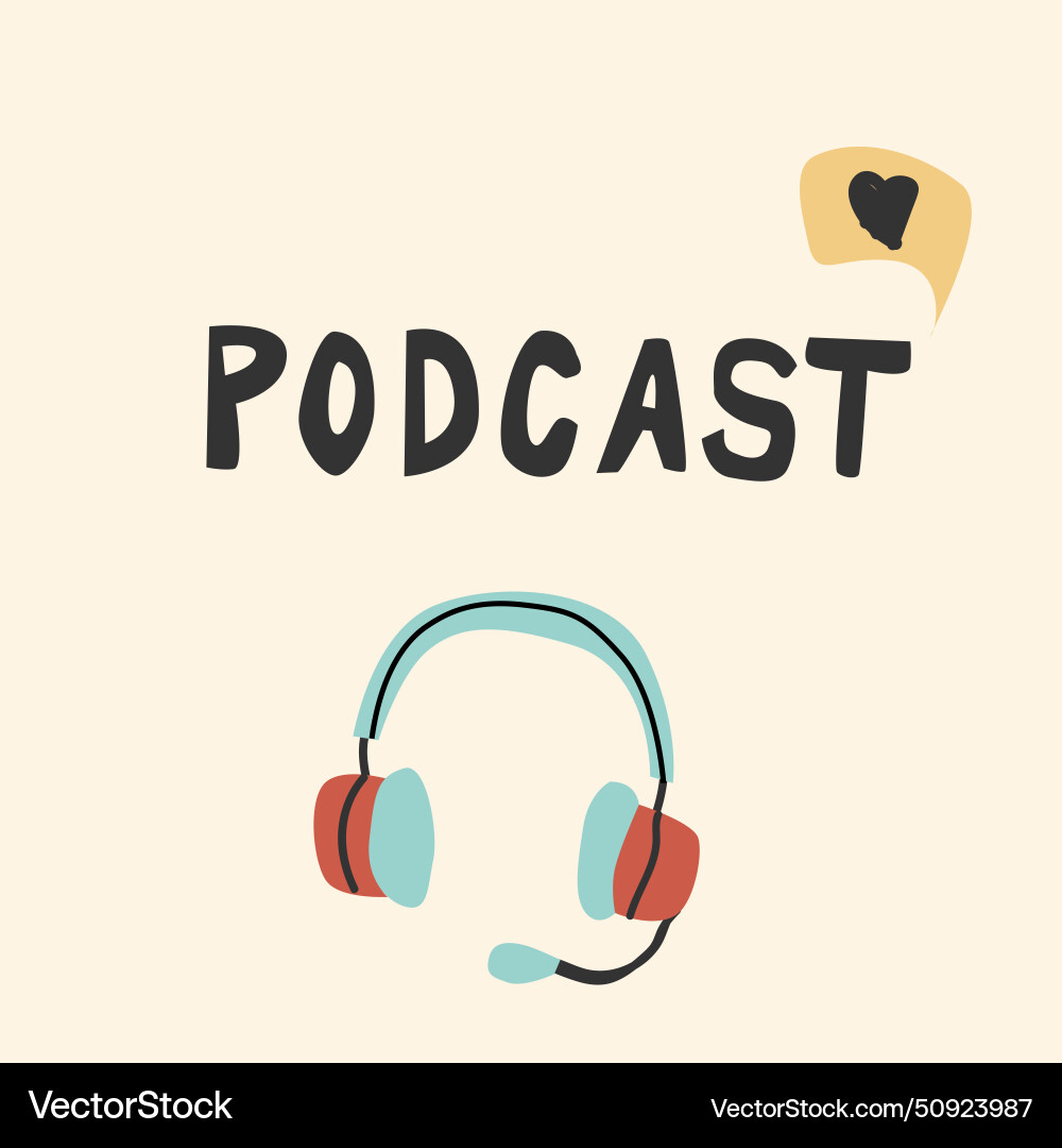 Audio record concept for podcast background Vector Image