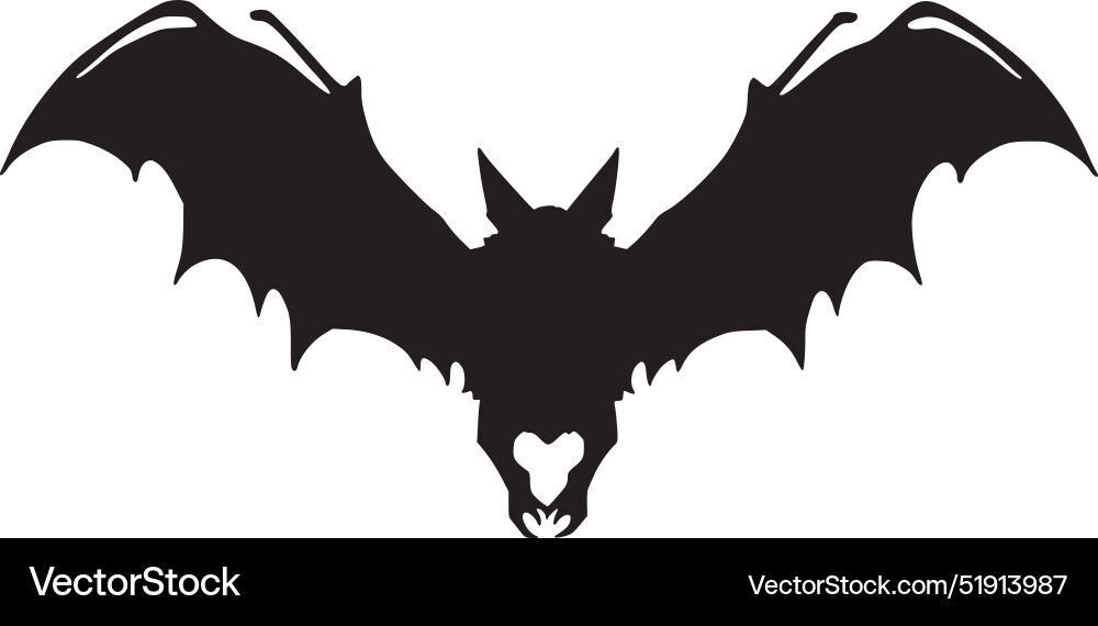 Bat - black and white Royalty Free Vector Image