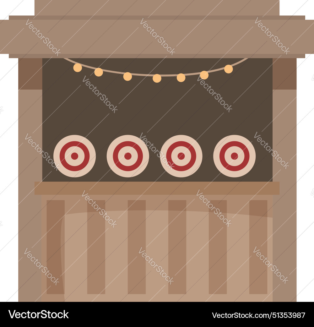 Cartoon style shooting gallery booth Royalty Free Vector