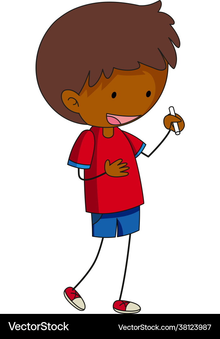 Cute boy cartoon character in hand drawn doodle Vector Image