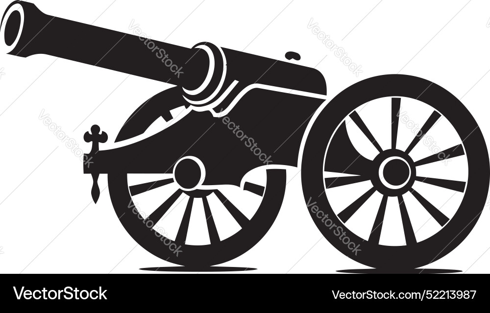 Deadly precision sleek black cannon iconic Vector Image