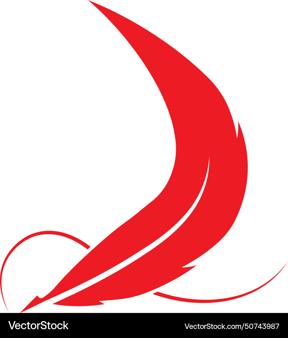 Feather logo template Royalty Free Vector Image