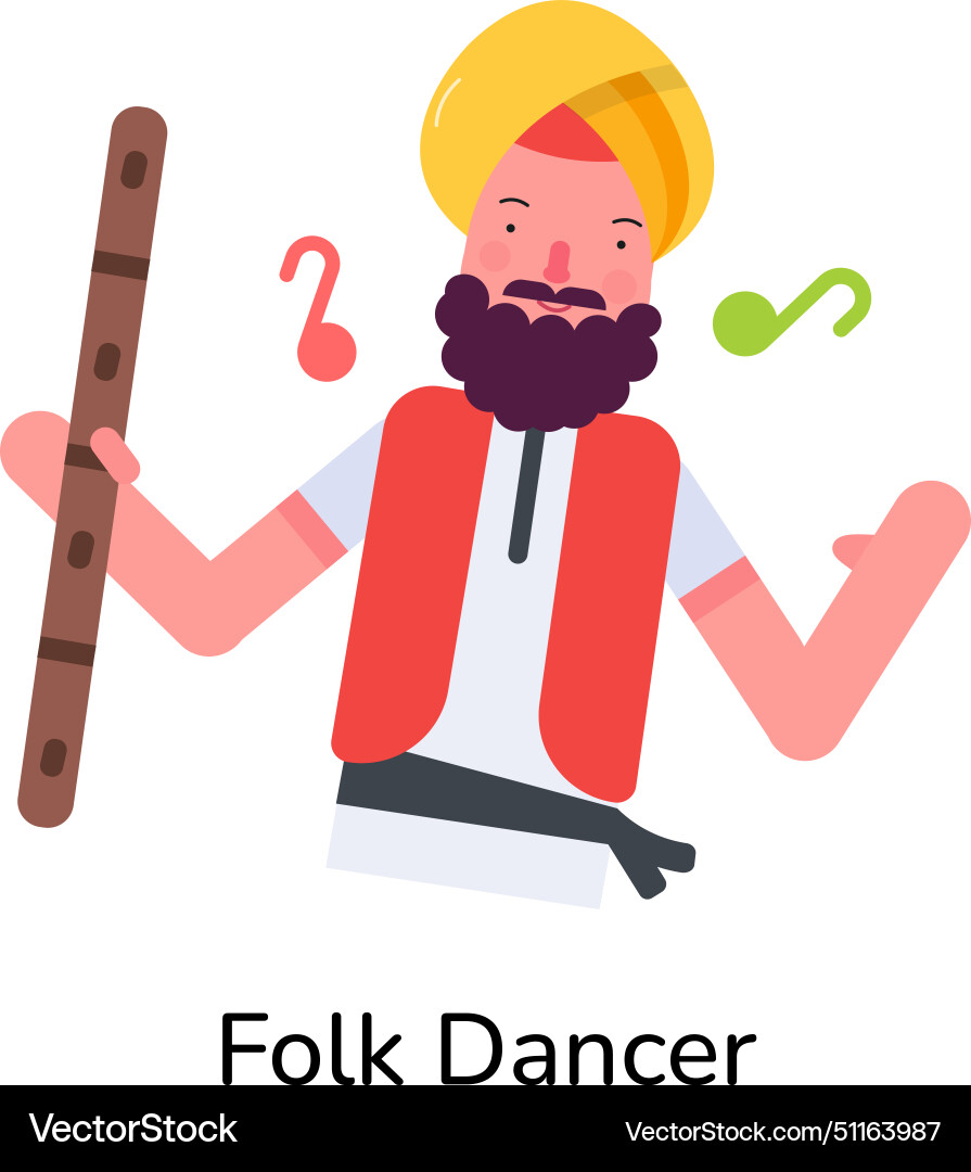 Folk dancer Royalty Free Vector Image - VectorStock