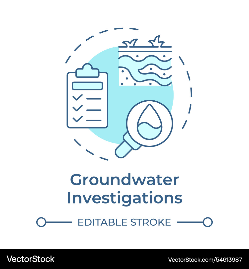 Groundwater investigations soft blue concept icon Vector Image