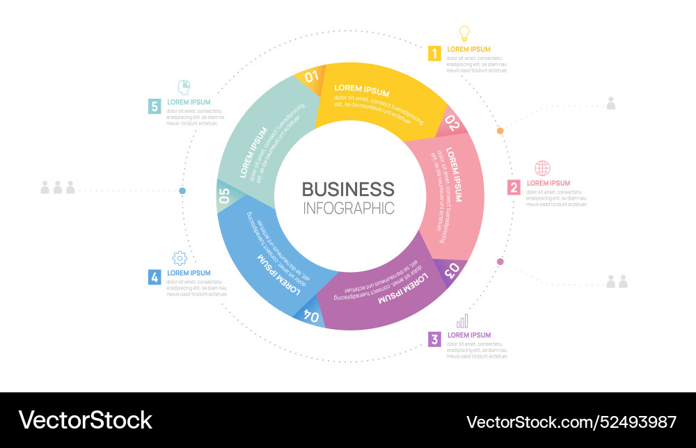 Infographic circle arrow template for business Vector Image