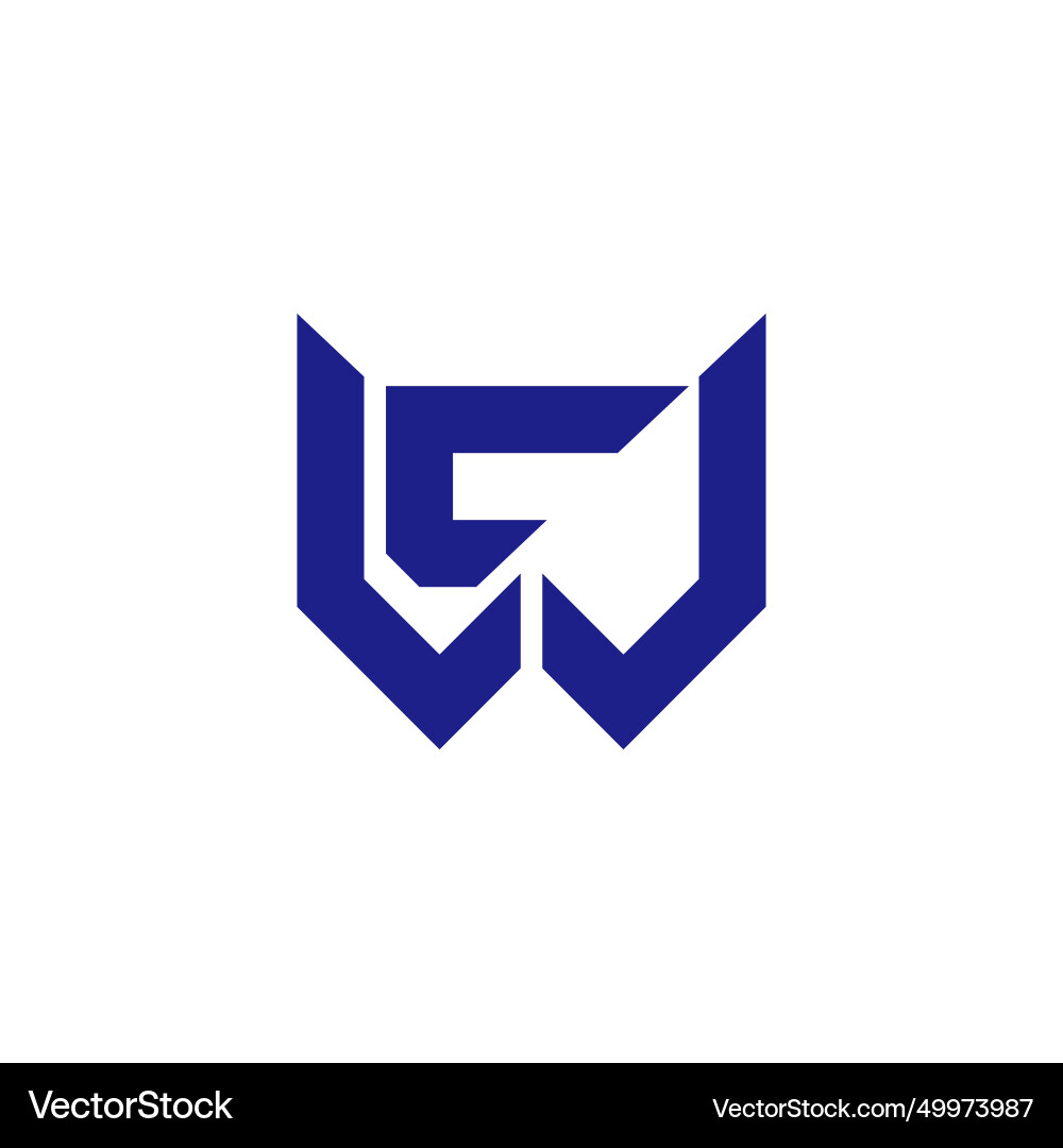 Letter cw simple geometric line logo Royalty Free Vector