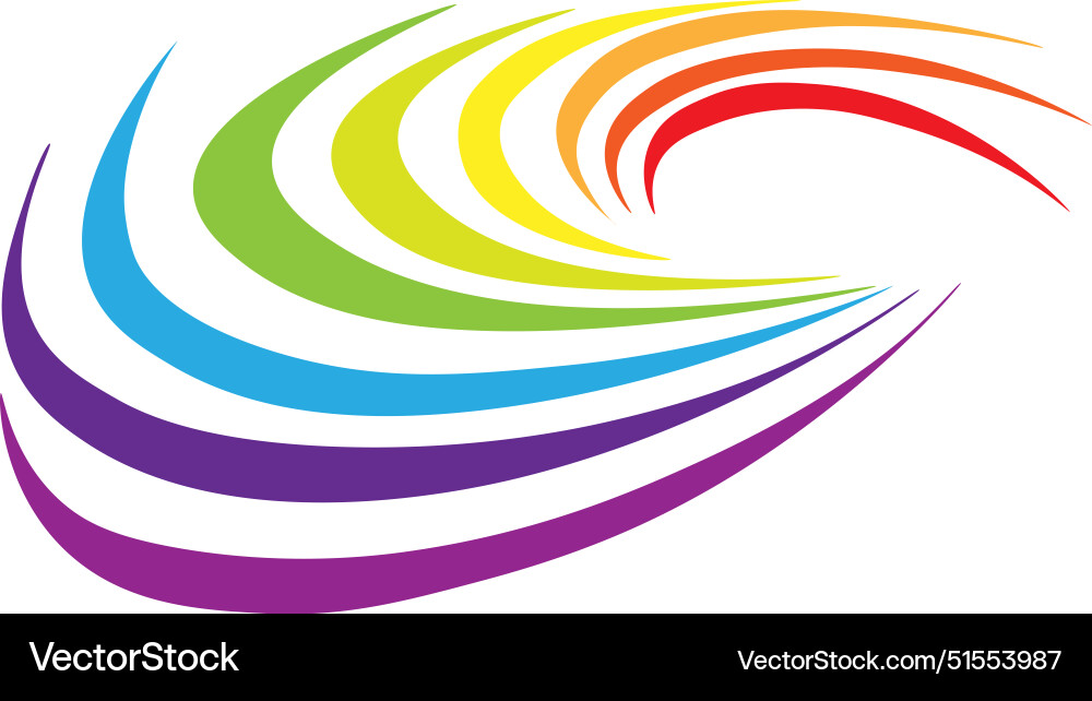 Multicolored curved stripes creative artistic Vector Image