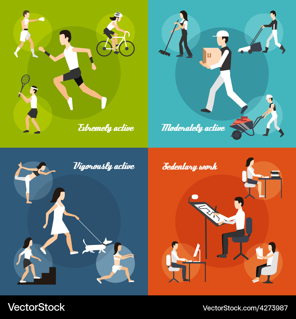 Physical activity set Royalty Free Vector Image