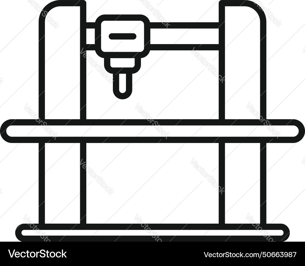 Press cnc machine icon outline computer Royalty Free Vector