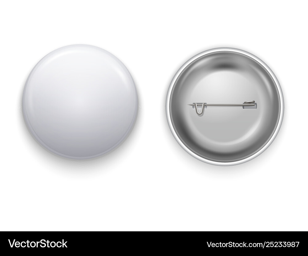 Realistic white blank badge Royalty Free Vector Image