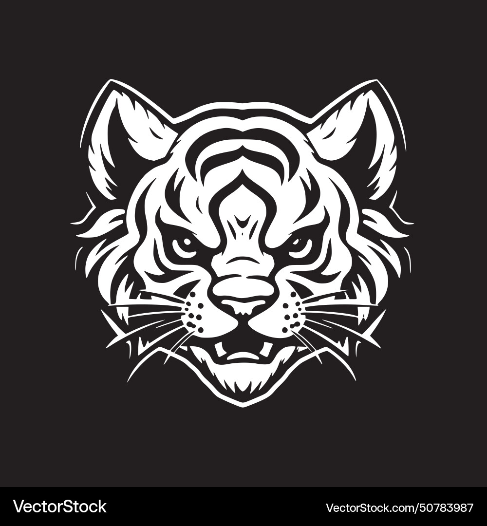 Tiger - minimalist and flat logo Royalty Free Vector Image