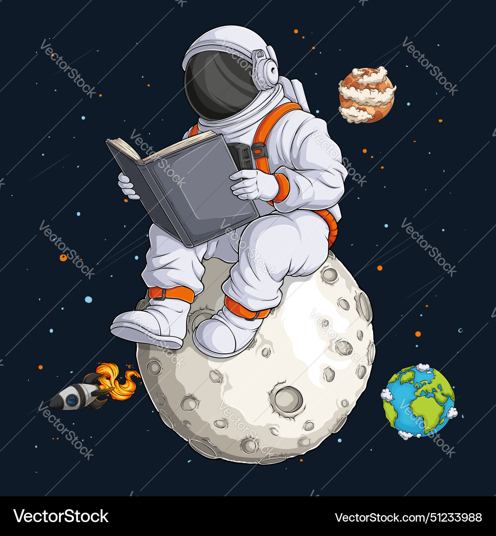 Astronaut On Moon Illustrations