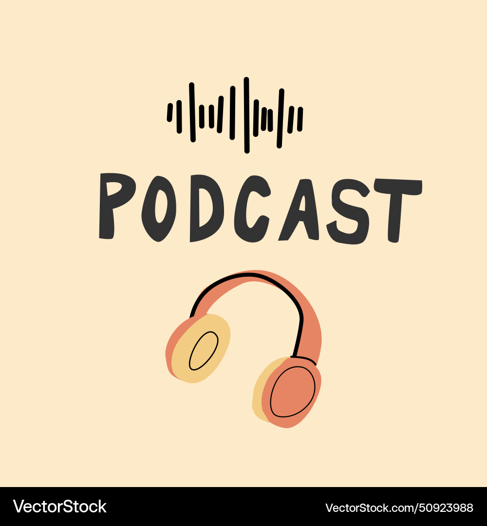 Audio podcast concept background Royalty Free Vector Image