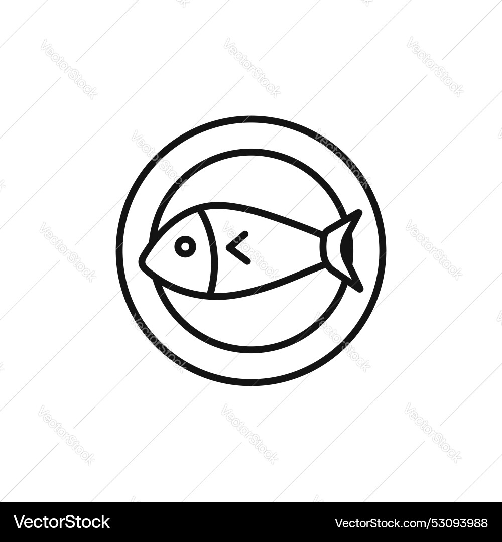 Cooked fish icon isolated on white background Vector Image