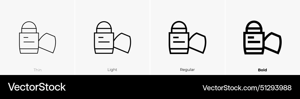 Deodorant icon thin light regular and bold style Vector Image