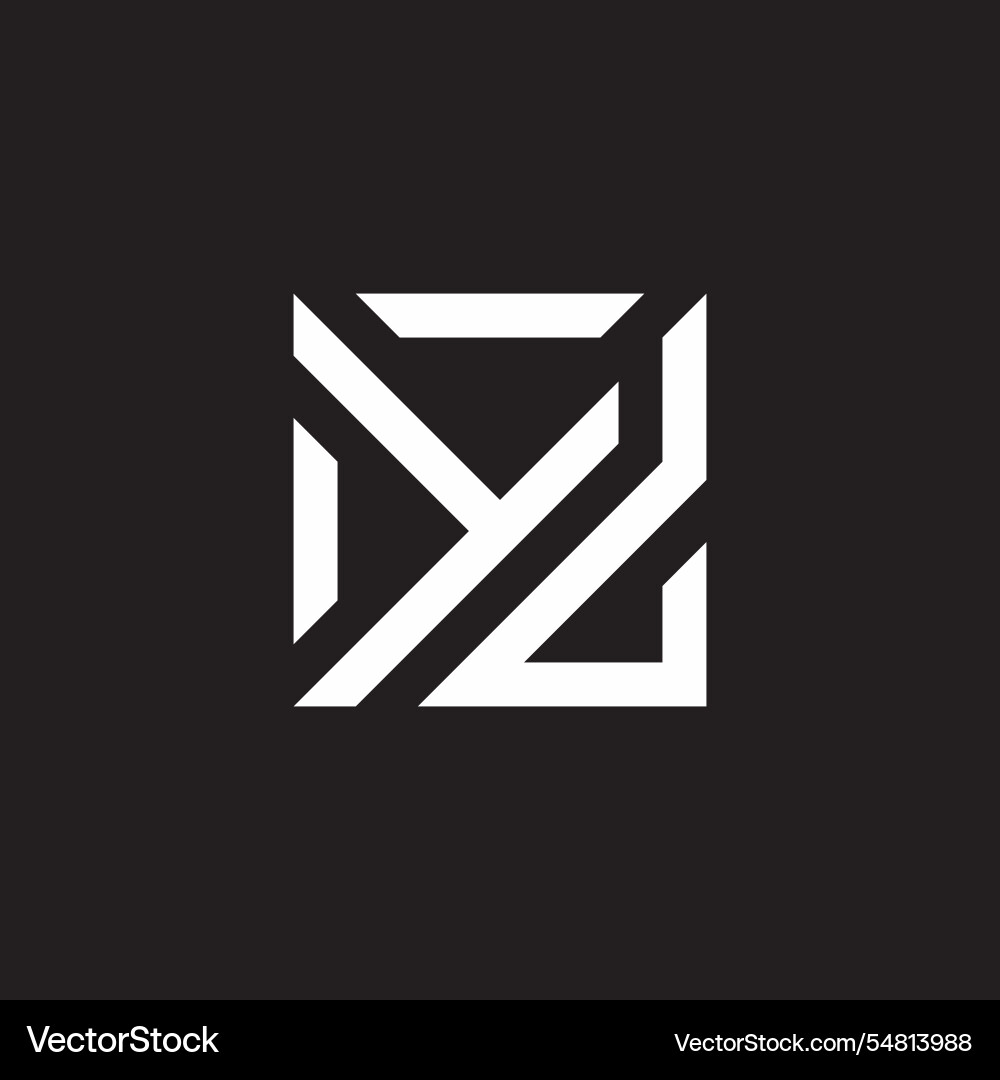Lettes yd simple geometric square lines logo Vector Image