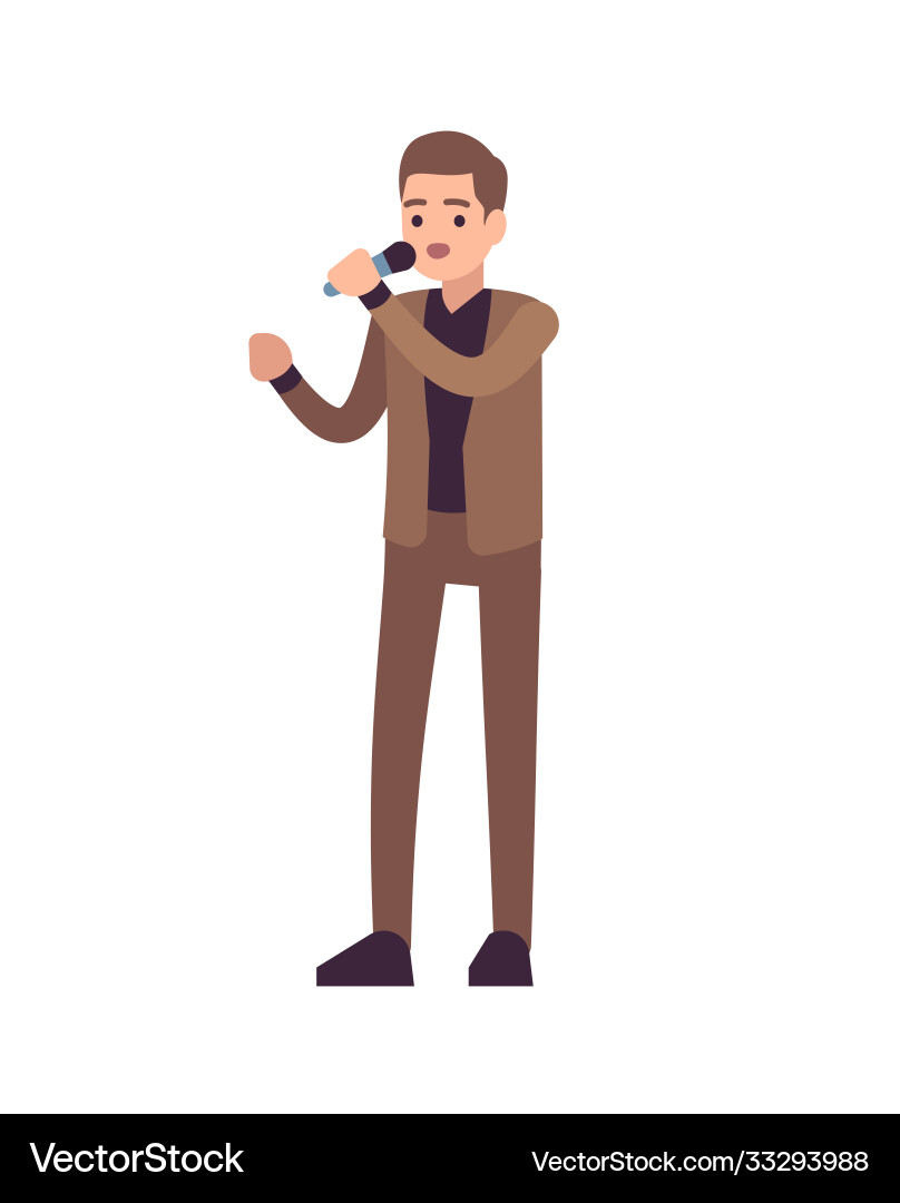 Man singer vocalists musical performance boy Vector Image