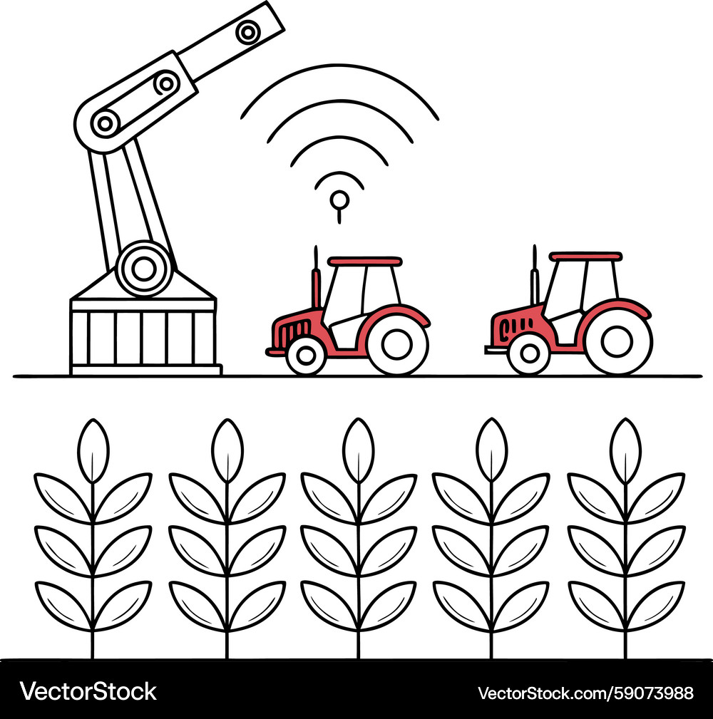 Robotic Farming & Smart Agriculture – Royalty-Free Vector | VectorStock