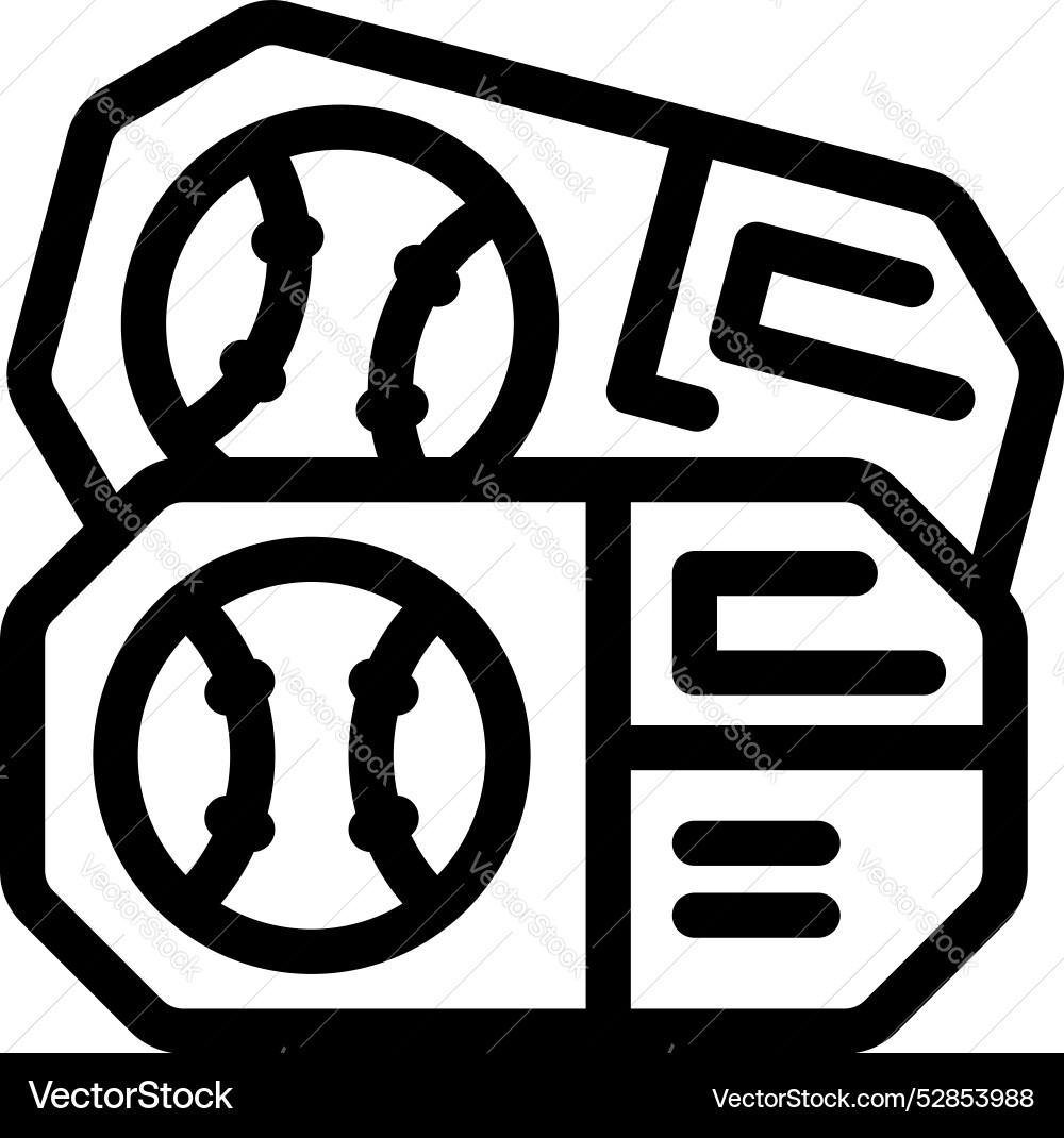 Two baseball tickets granting access to exciting Vector Image