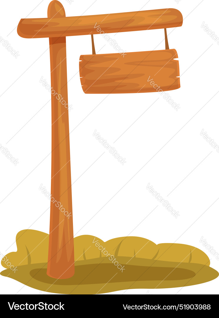 Wooden sign post hanging from Royalty Free Vector Image