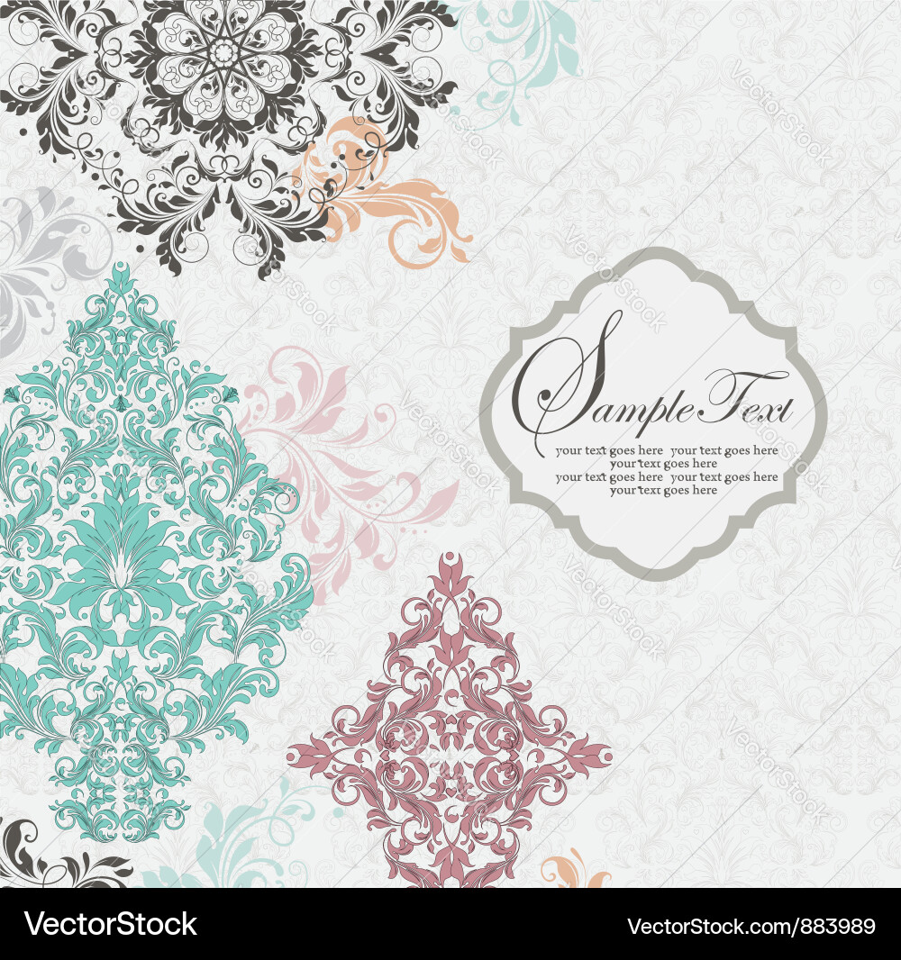 Abstract floral invitation card Royalty Free Vector Image