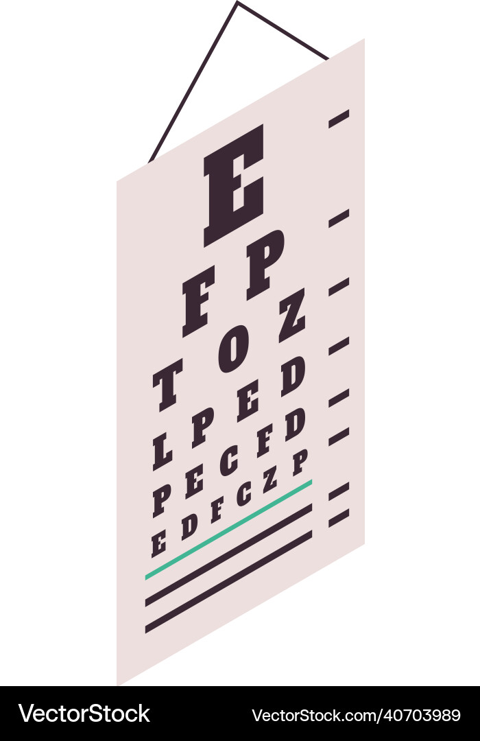 Eye test chart composition Royalty Free Vector Image