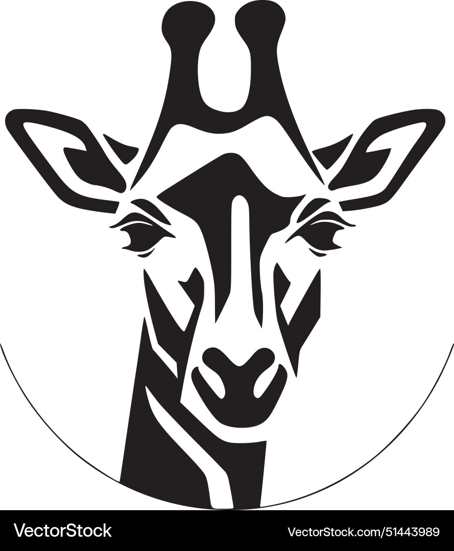 Giraffe - black and white isolated icon Royalty Free Vector