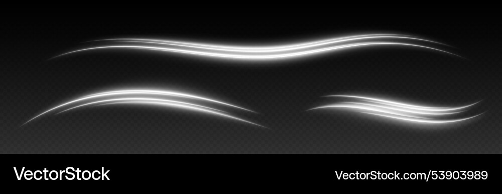 Glowing white light swirls with smooth flowing Vector Image