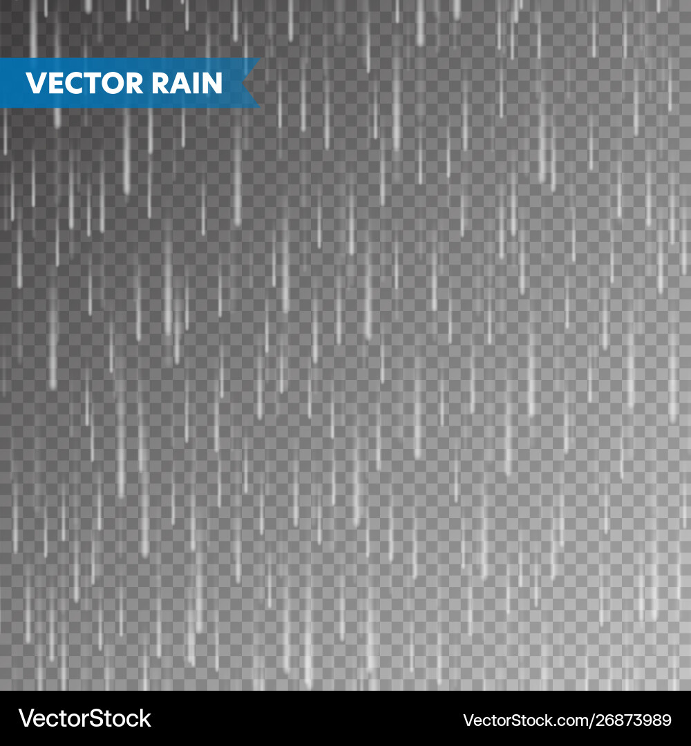 Realistische Regentextur auf transparentem Hintergrund