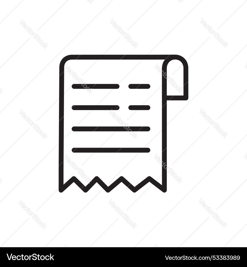 Receipt icon set tax payment symbol order Vector Image