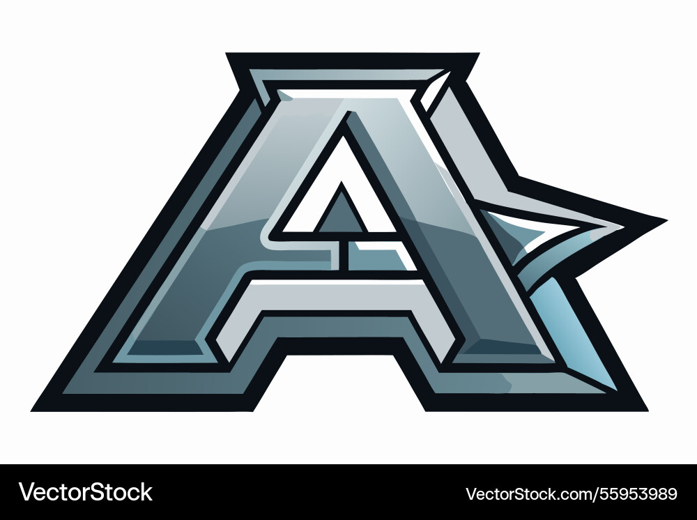 Stylized geometric letter a with sticker effect Vector Image