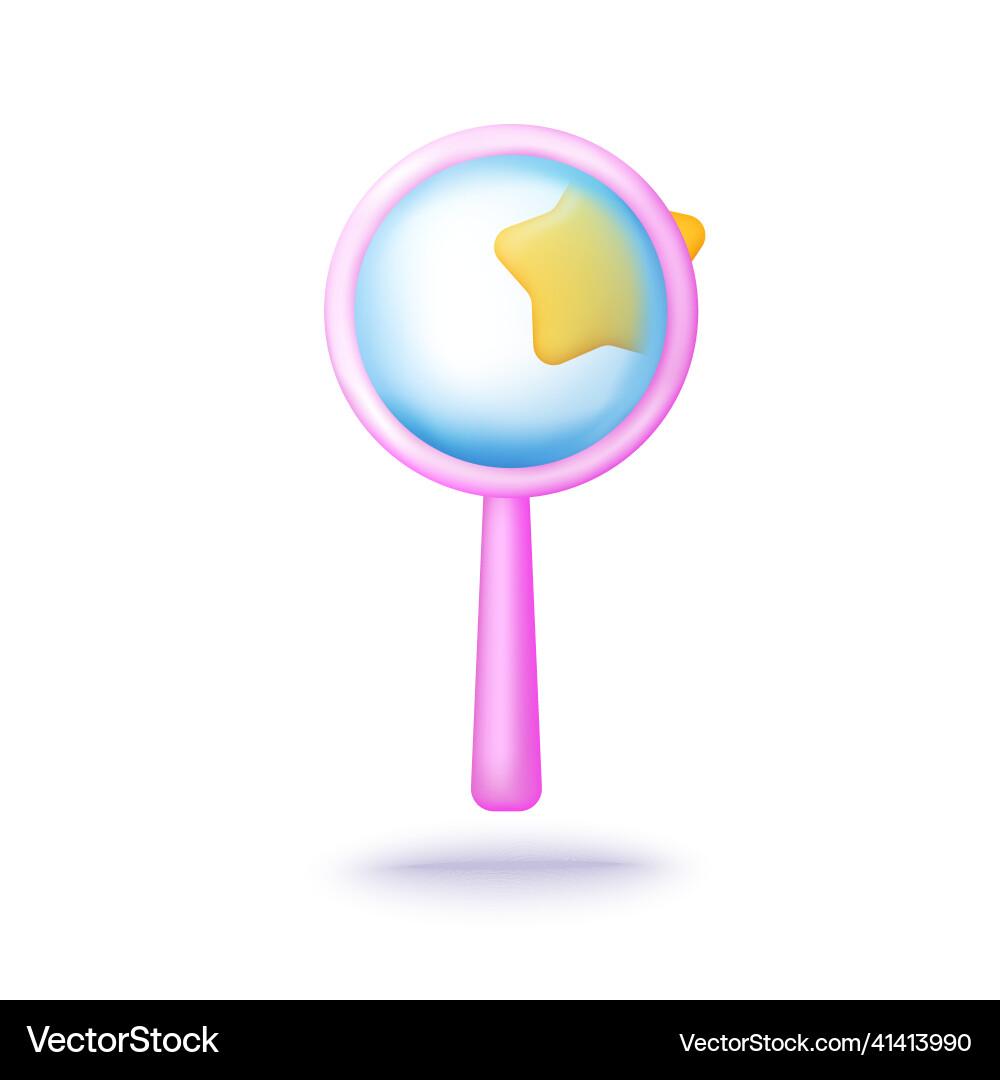 3d style magnifying glass icon Royalty Free Vector Image