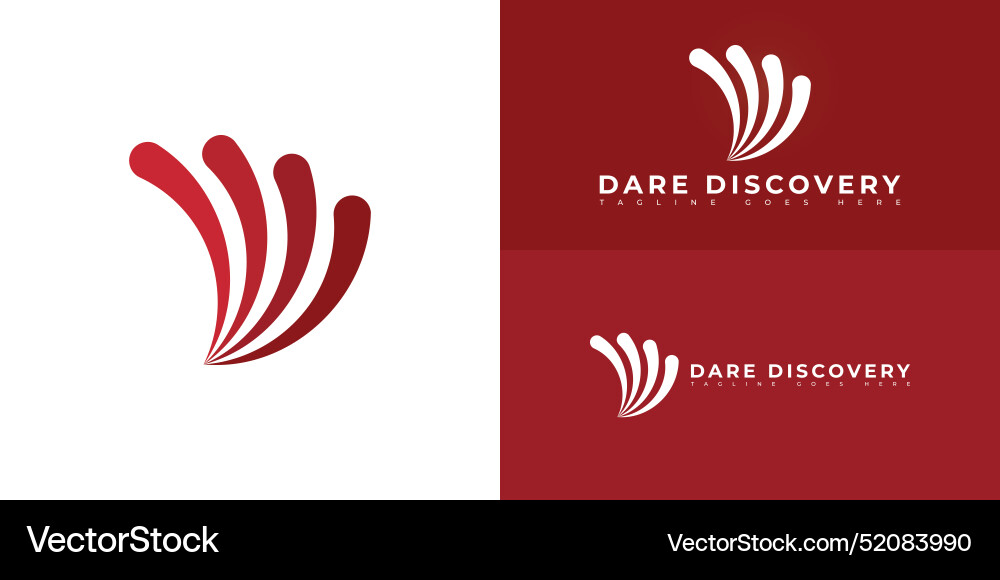 Abstract initial letter d or dd logo in red color Vector Image