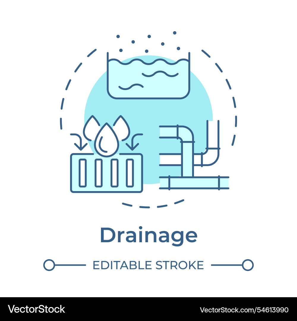 Drainage conditions soft blue concept icon Vector Image