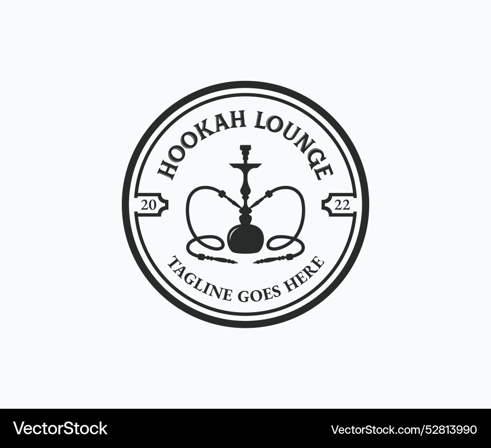 Hookah logo design or smoking label Royalty Free Vector