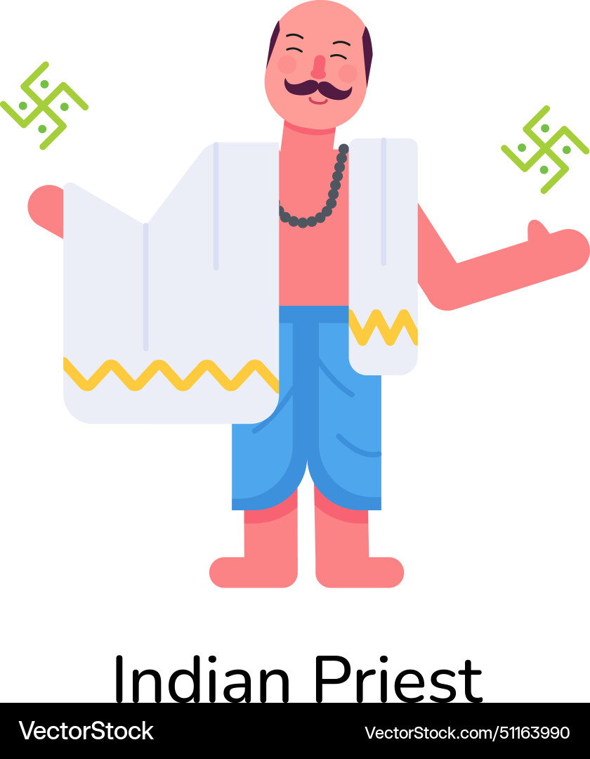 Indian priest Royalty Free Vector Image - VectorStock