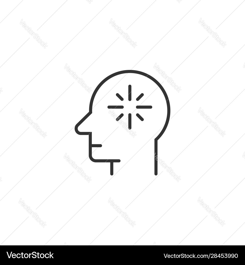 Mind awareness icon in flat style idea human Vector Image