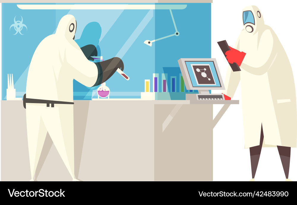 Mixing tubes laboratory composition Royalty Free Vector