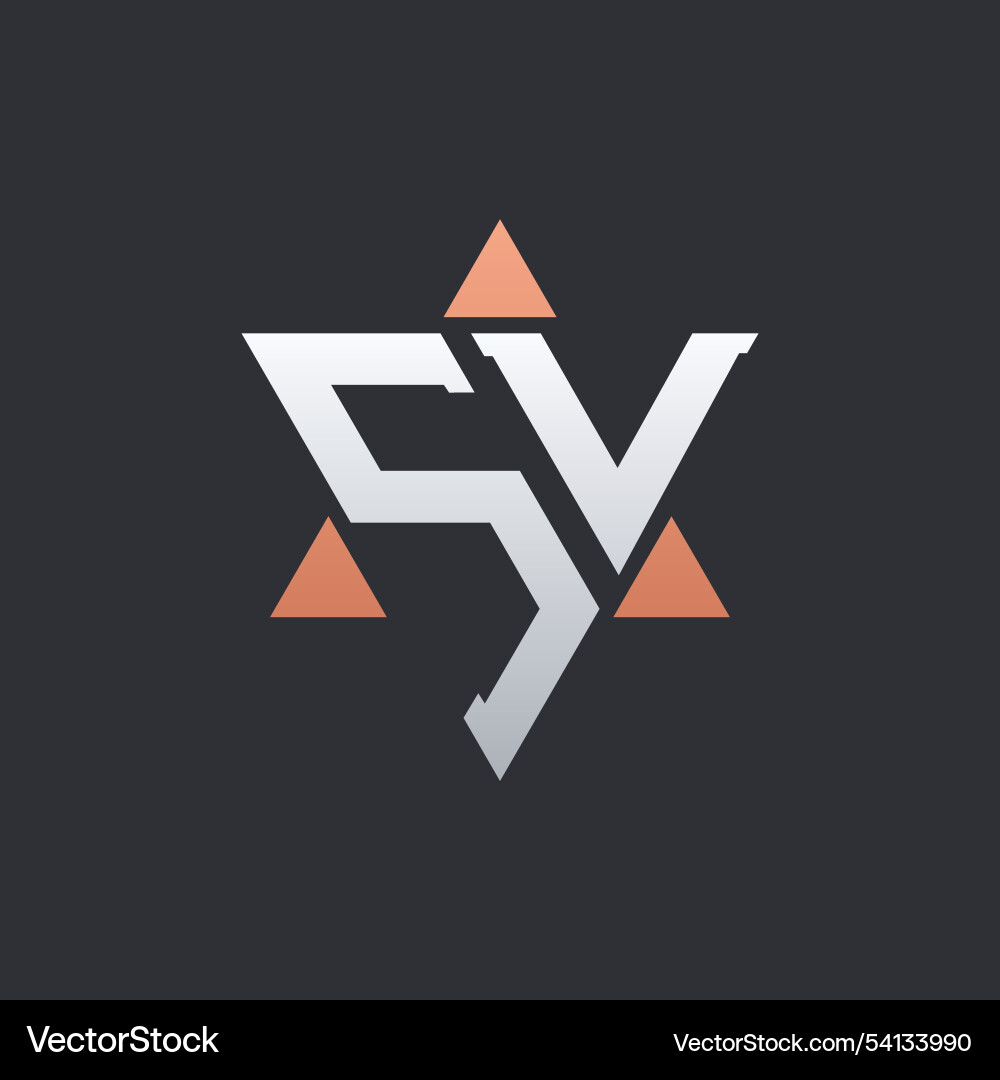 Modern sv letter logo design with geometric Vector Image