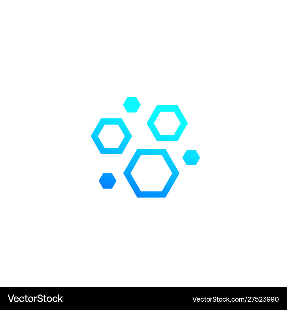 Nanoparticles hexagon nano molecules icon Vector Image