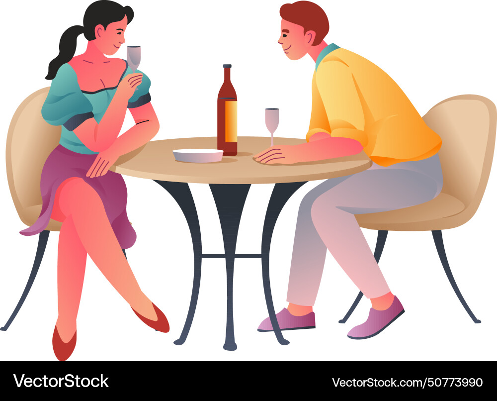 Romantic dinner date Royalty Free Vector Image