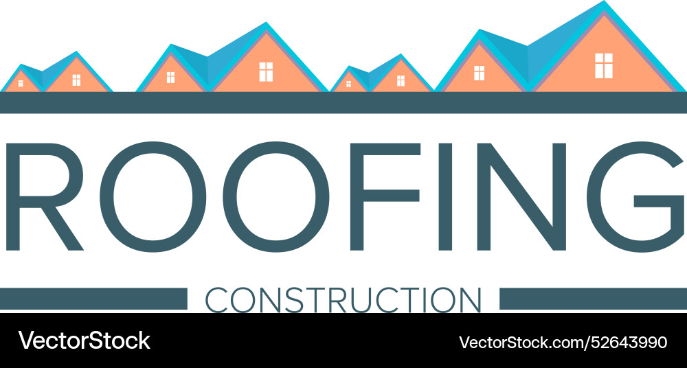 Roofing construction logo design template Vector Image