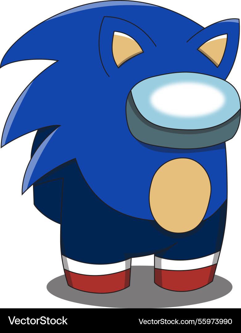 Sonic among us gaming cartoon character Royalty Free Vector