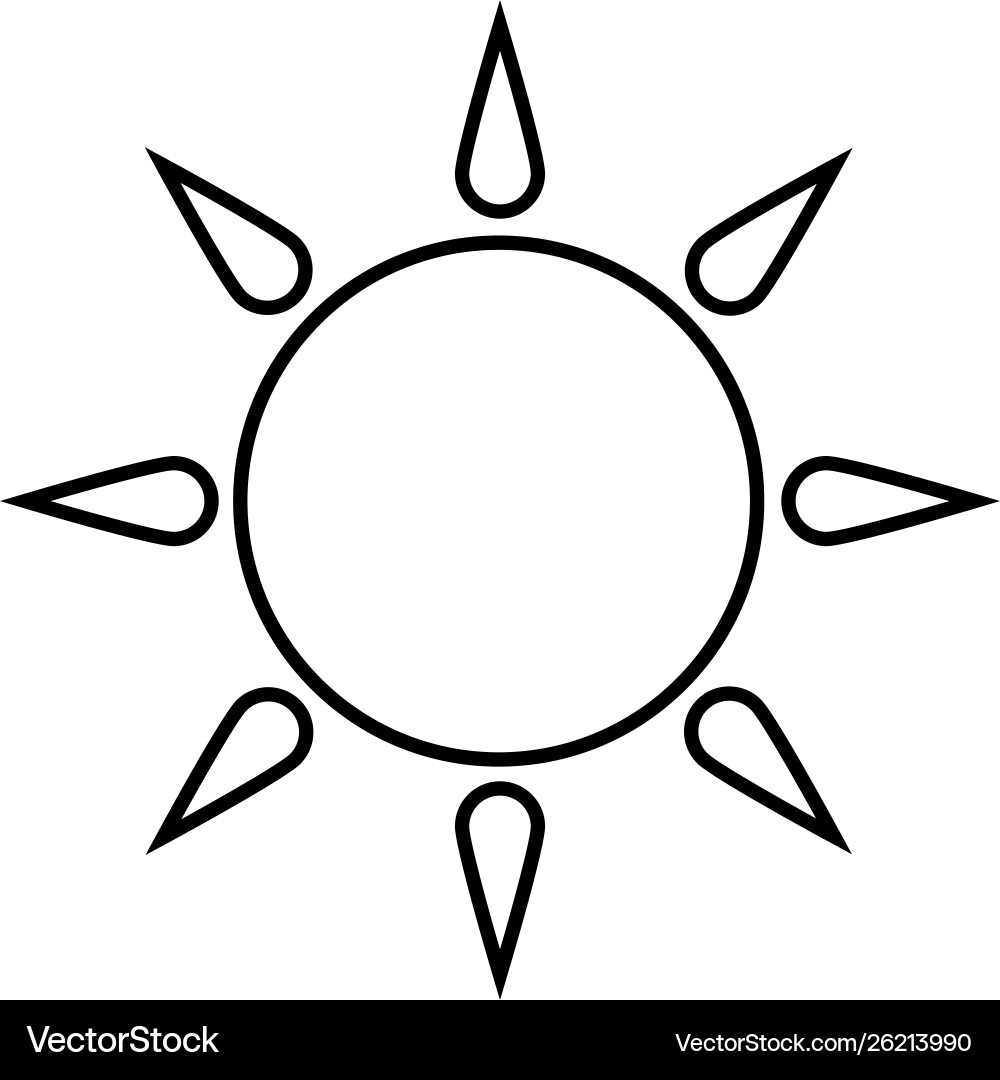 Sun icon sunny sign Royalty Free Vector Image - VectorStock