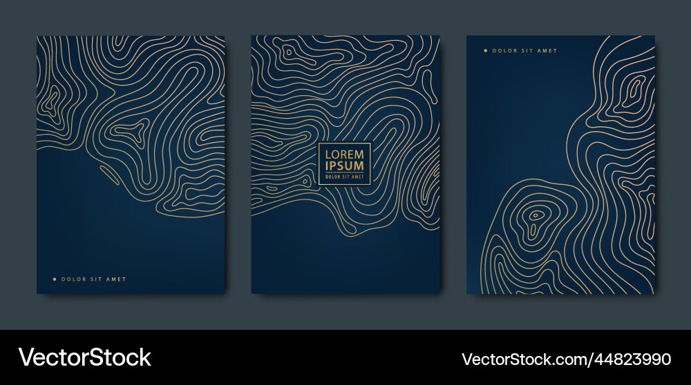 Topographic map set banners covers Royalty Free Vector Image