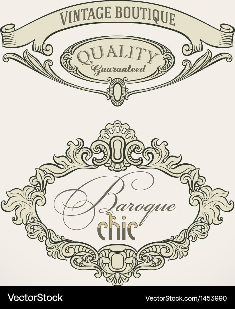 Victorian styled labels Royalty Free Vector Image