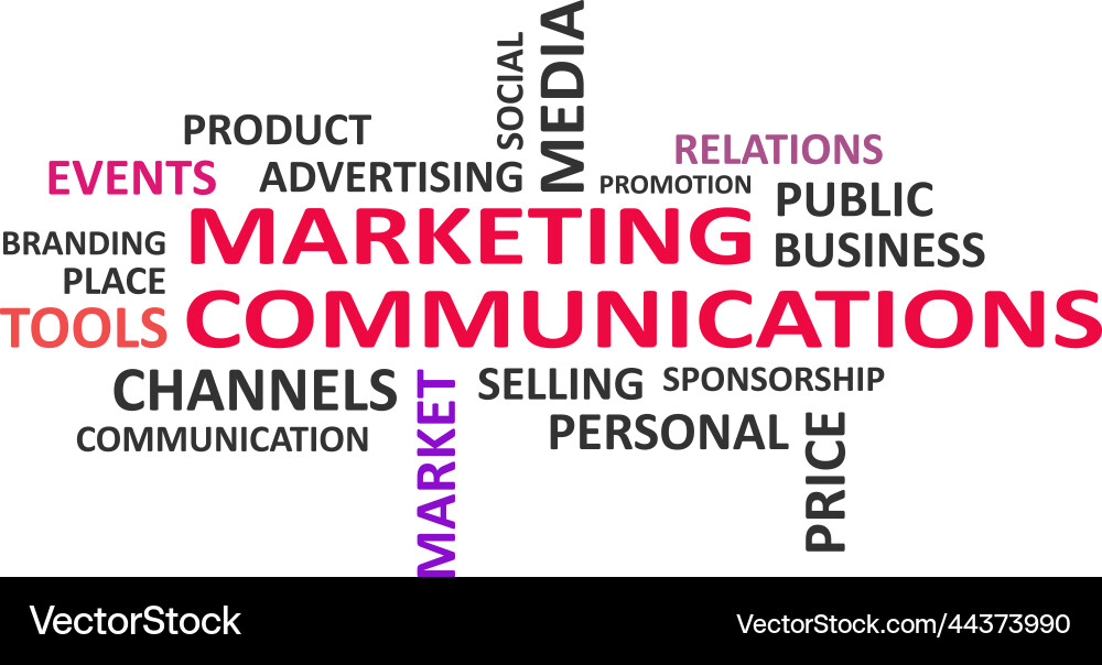 Word cloud - marketing communications Royalty Free Vector