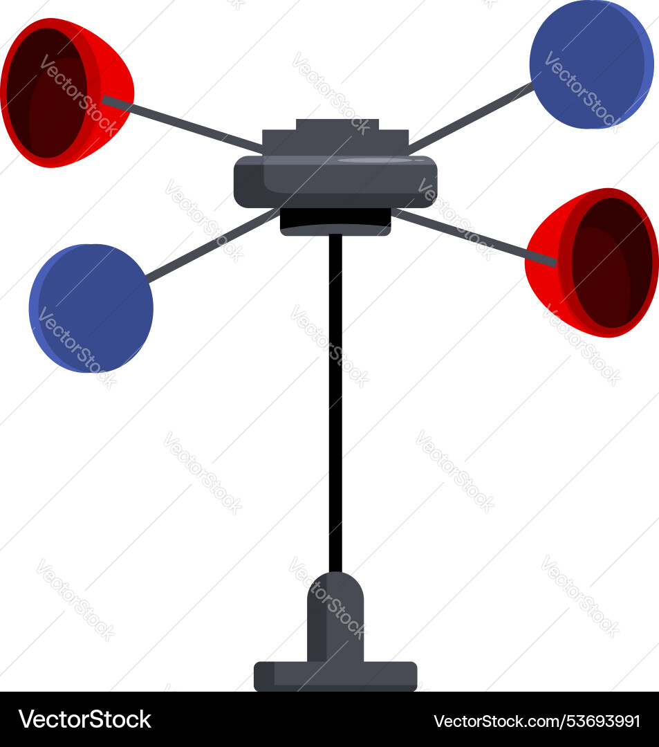Anemometer measuring wind speed and direction Vector Image