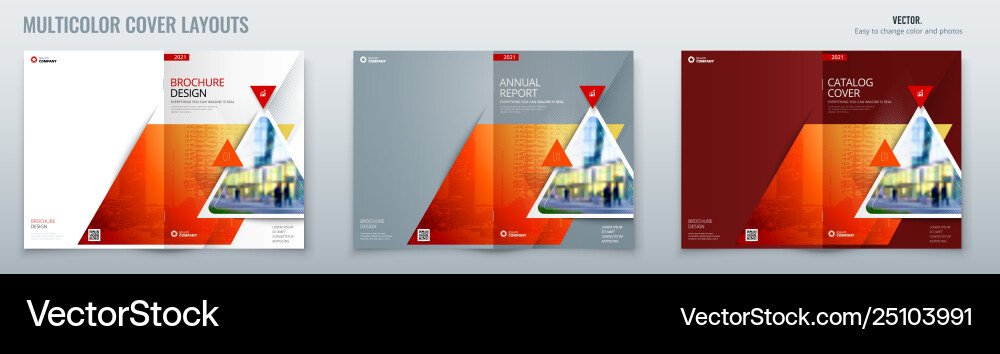 Brochure template layout design with triangles Vector Image