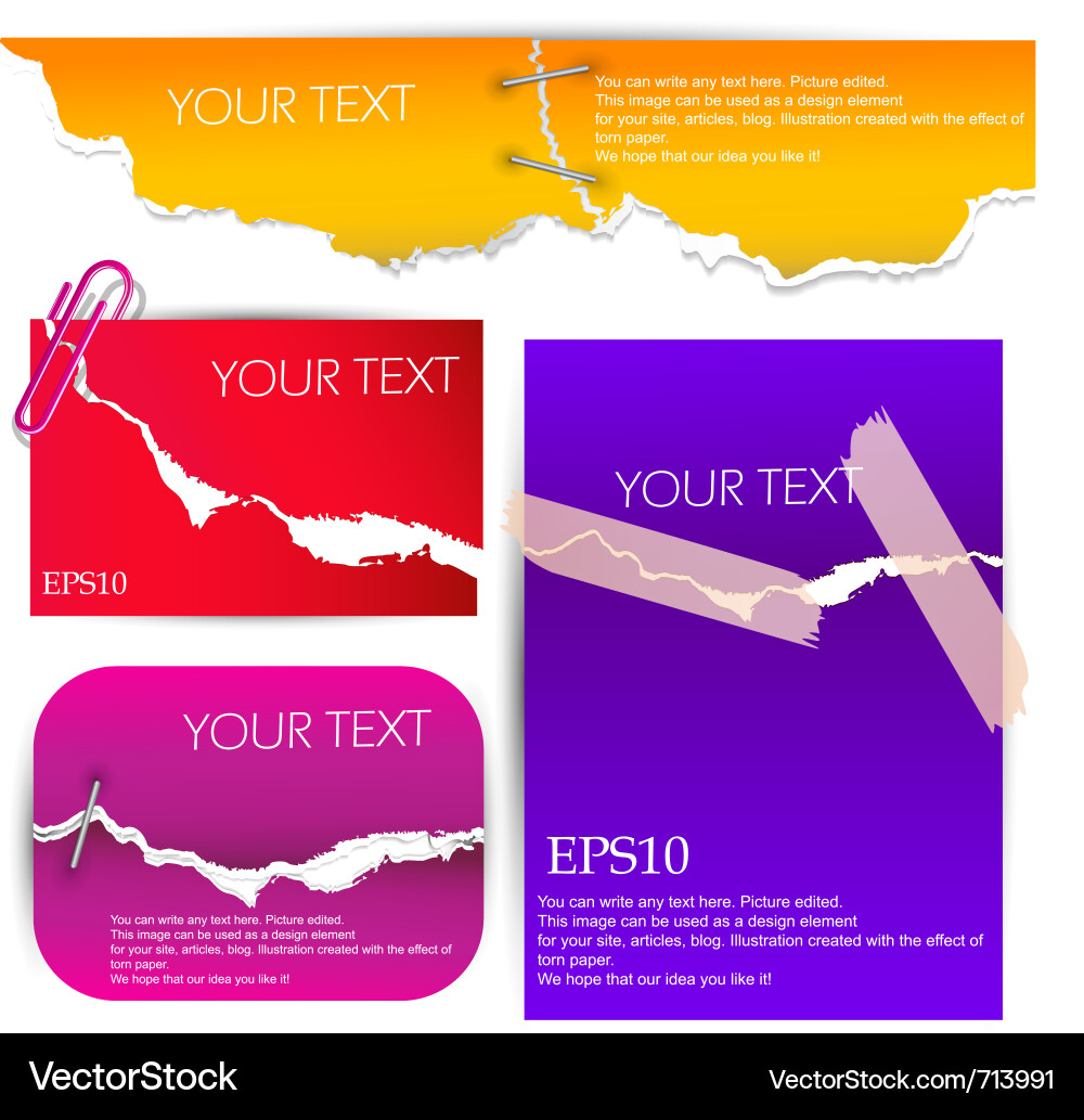 Colorful banners torn paper Royalty Free Vector Image